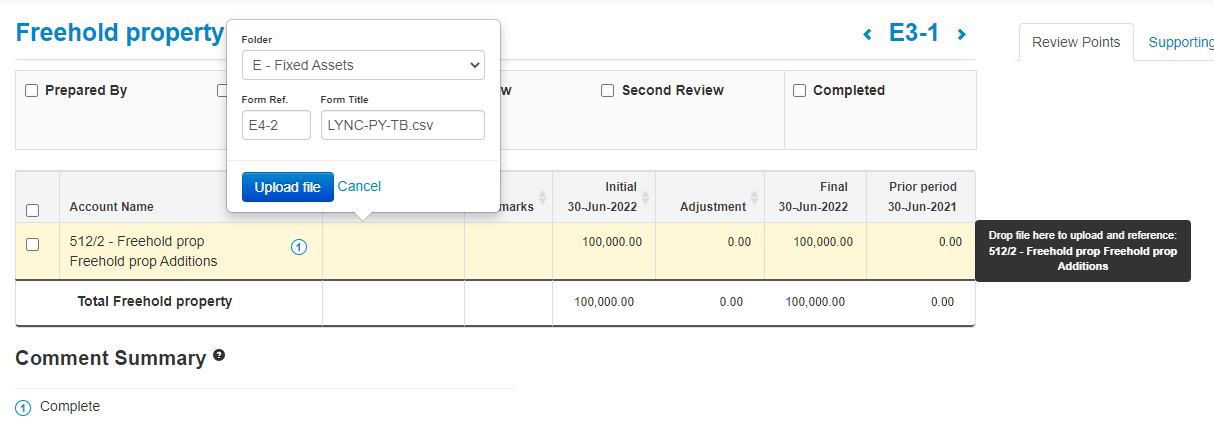Adding supporting documentation to Lead Schedule Summaries and Lead ...