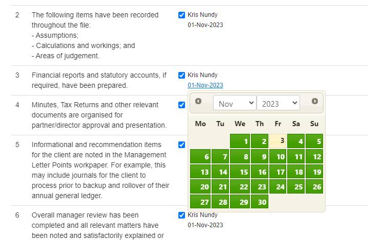 Changing the sign-off date and one click sign-off – MyWorkpapers