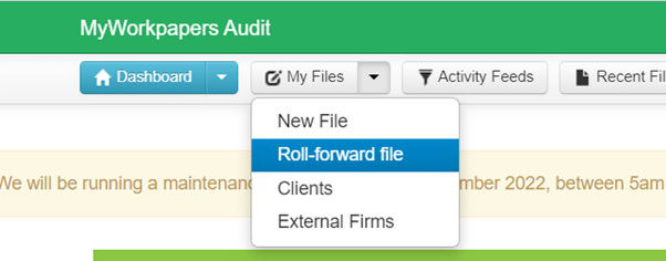 Rolling Forward Your File (Mercia Exempt Changes 2024) – MyWorkpapers