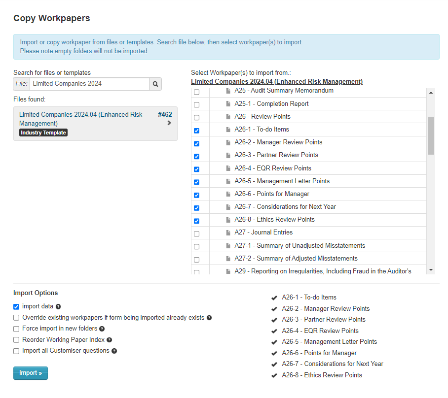 Review Point Types Missing – MyWorkpapers